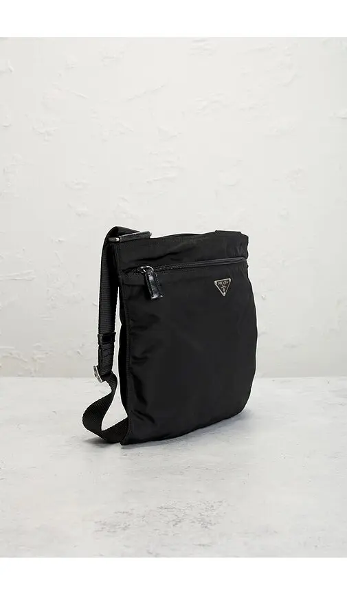 FWRD RENEW Prada Tessuto Flat Messenger Bag