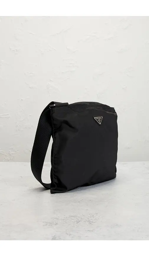 FWRD RENEW Prada Tessuto Flat Messenger Bag