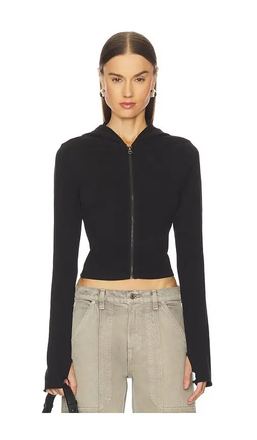 GRLFRND Shrunken Zip Hoodie - Black