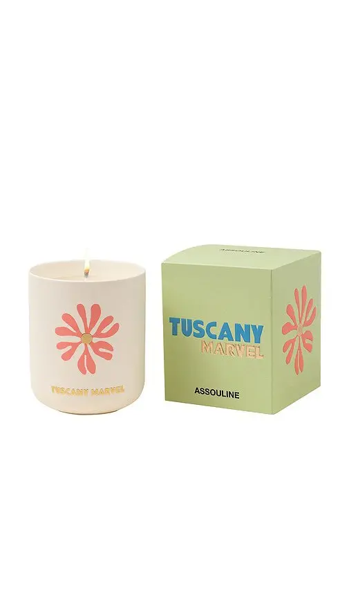Assouline Tuscany Travel From Home Candle In Cream,pink - Green