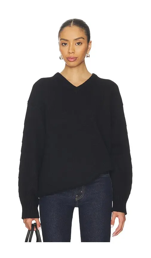 EAVES Zelia V-neck Sweater - Black