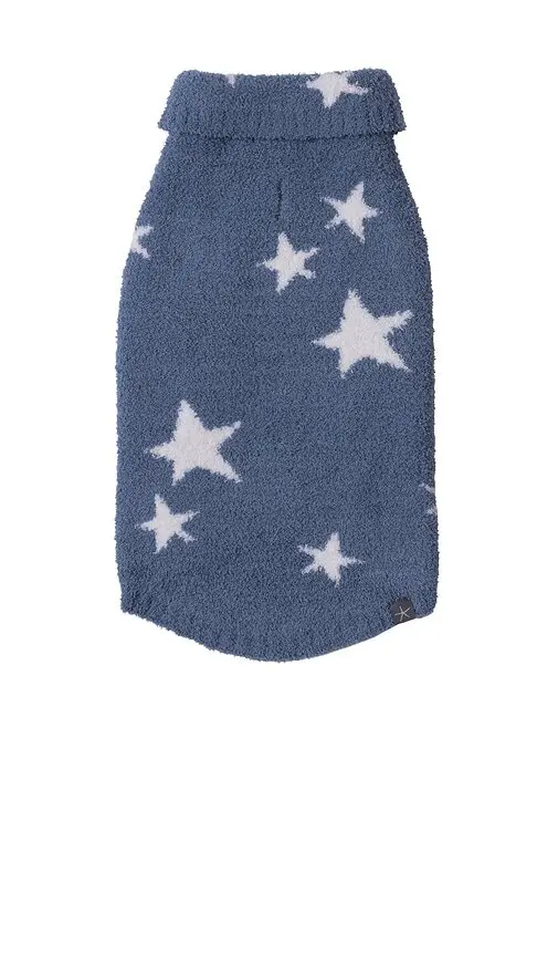 Barefoot Dreams Cozychic Starry Night Pet Sweater In Blue - Blue Dusk & Pearl