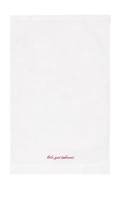 ABBODE Let's Get Takeout Tea Towel In White