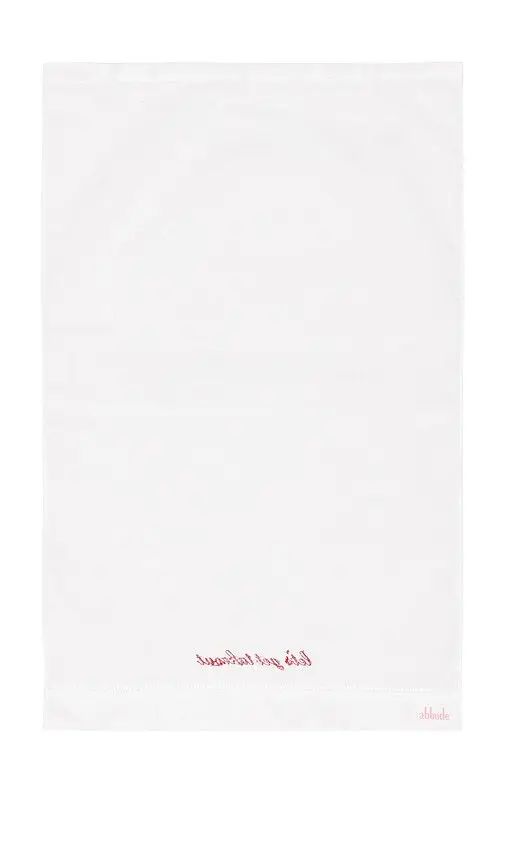ABBODE Let's Get Takeout Tea Towel In White