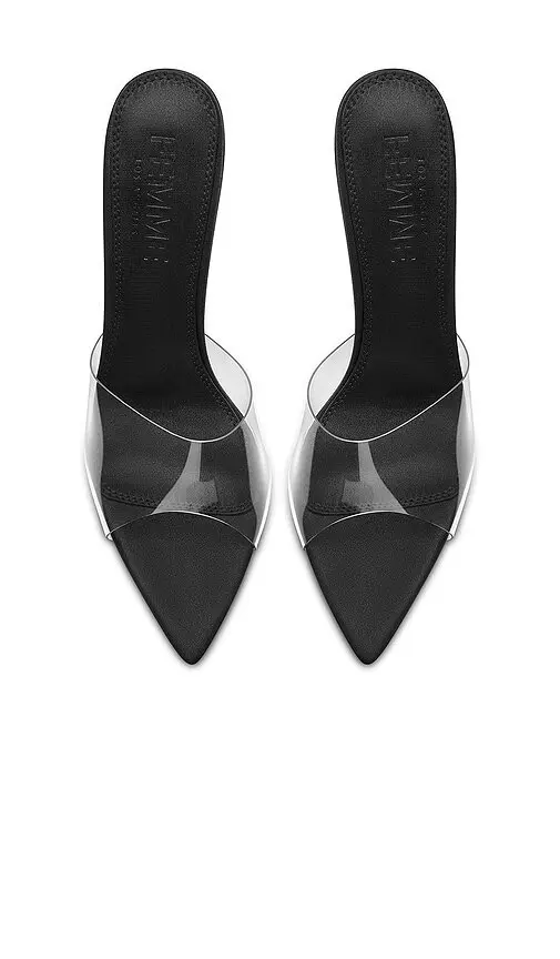 Femme La Gianni Satin Mule With Stiletto Heel