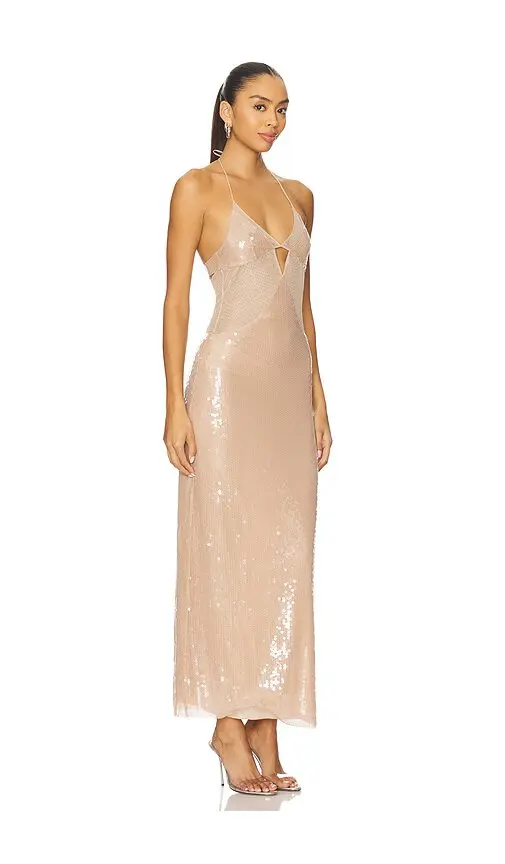 CEREN OCAK Sequin Cut-out Halterneck Dress