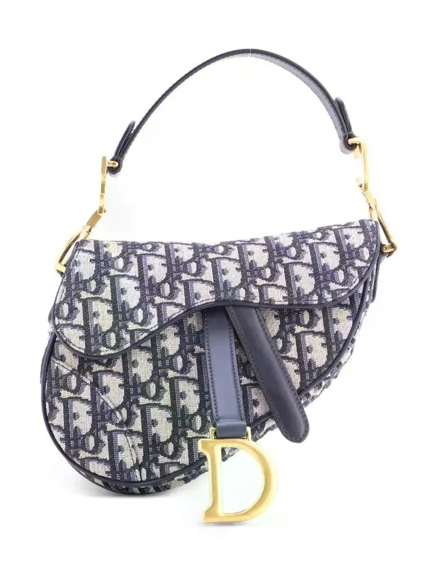 Dior Saddle Oblique Canvas Mini Shoulder Bag - Blue