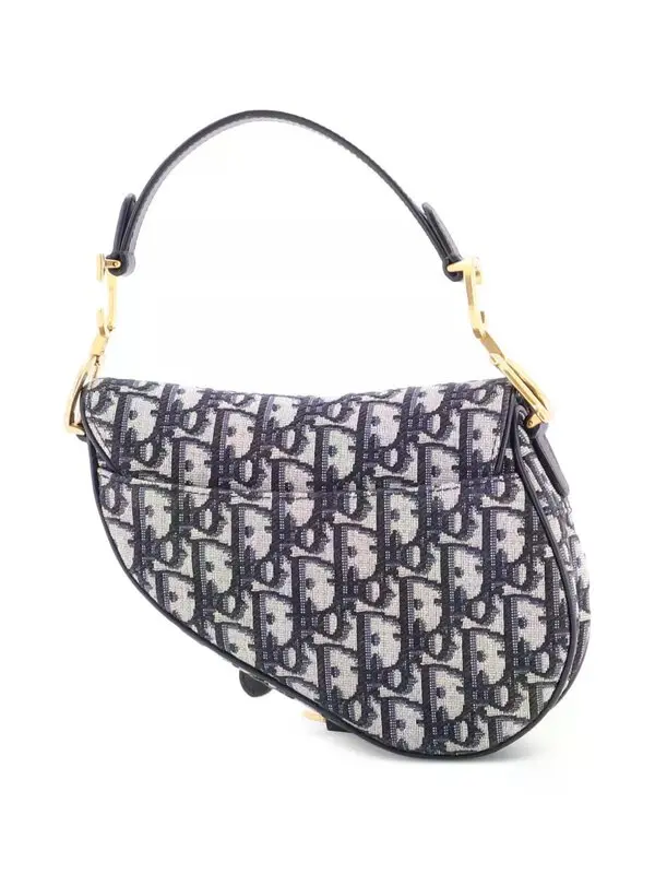 Dior Saddle Oblique Canvas Mini Shoulder Bag - Blue