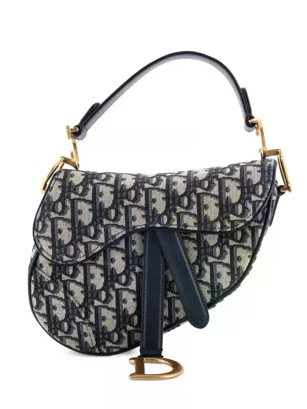 Dior Saddle Oblique Canvas Mini Shoulder Bag - Blue