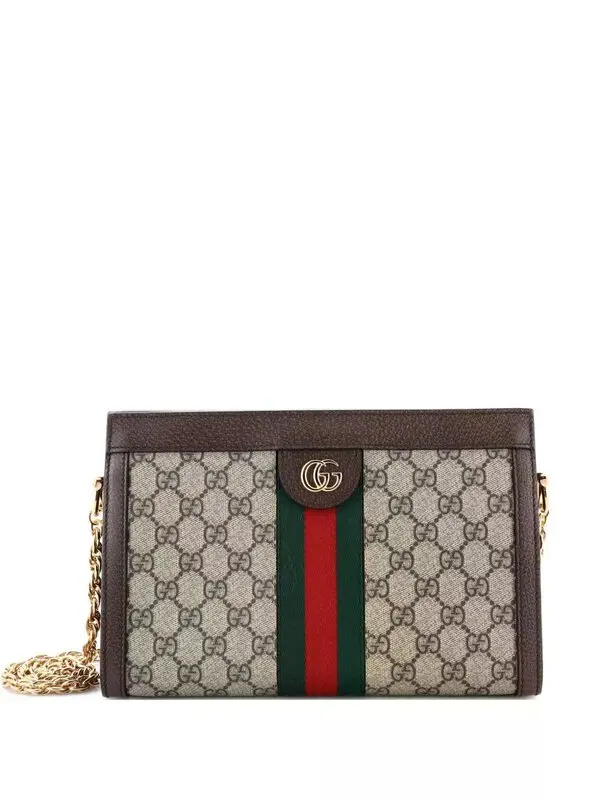 Gucci Ophidia Chain Small Shoulder Bag - Brown