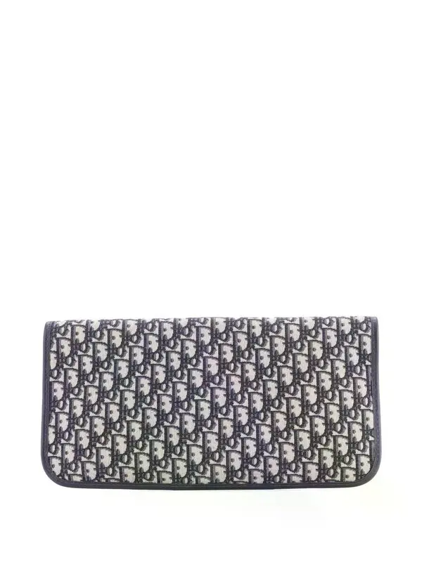 Dior Fold Over Oblique Canvas Clutch Bag