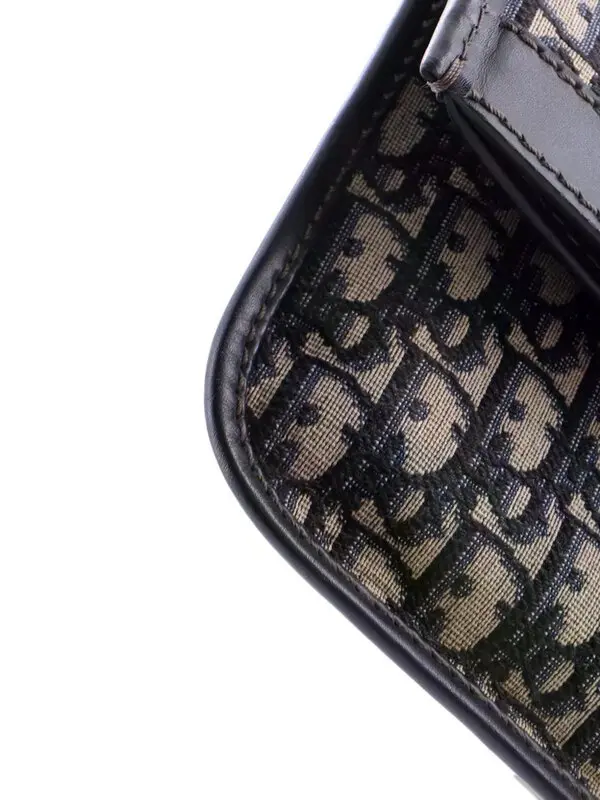 Dior Fold Over Oblique Canvas Clutch Bag