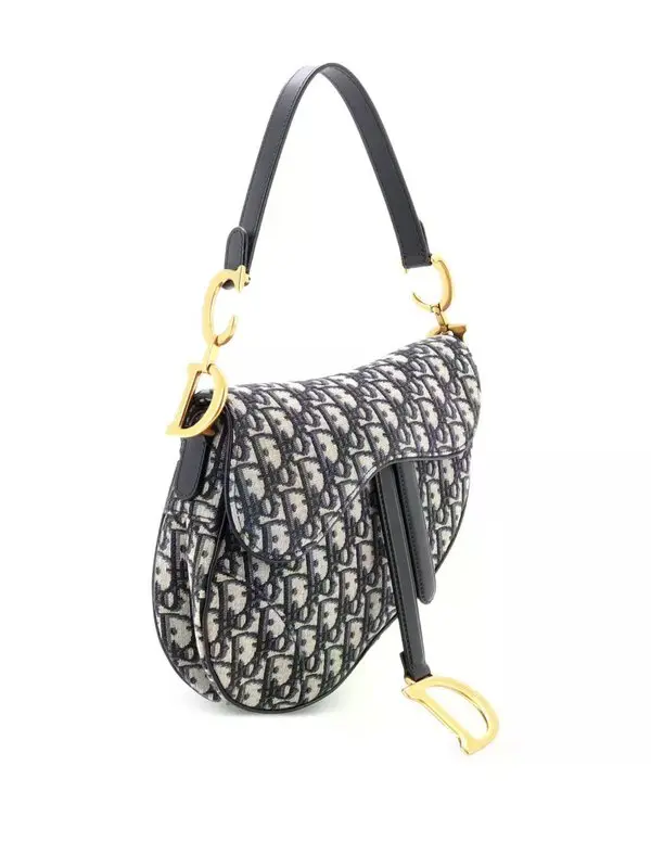 Dior Saddle Handbag Oblique Canvas Medium - Blue