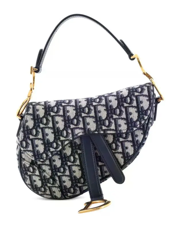 Dior Saddle Oblique Canvas Mini Shoulder Bag - Blue