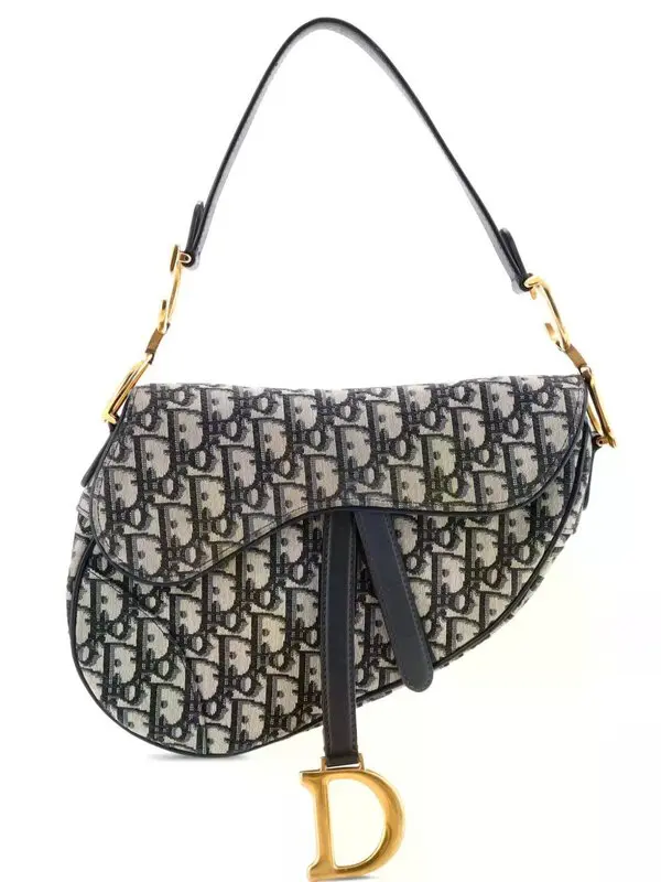 Dior Saddle Oblique Canvas Shoulder Bag - Blue