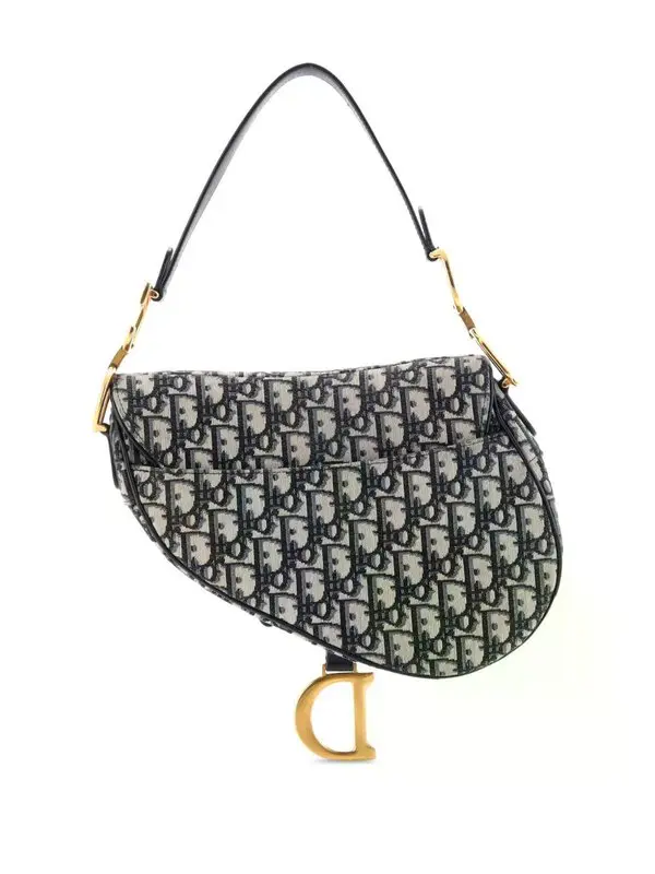 Dior Saddle Oblique Canvas Shoulder Bag - Blue