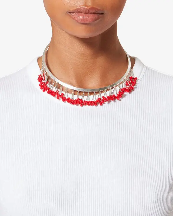 Isabel Marant Nora Necklace - Red/silver