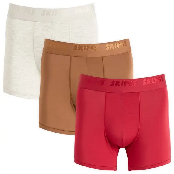 SKIMS 3” Boxer Brief 3-pack - Wood Multi