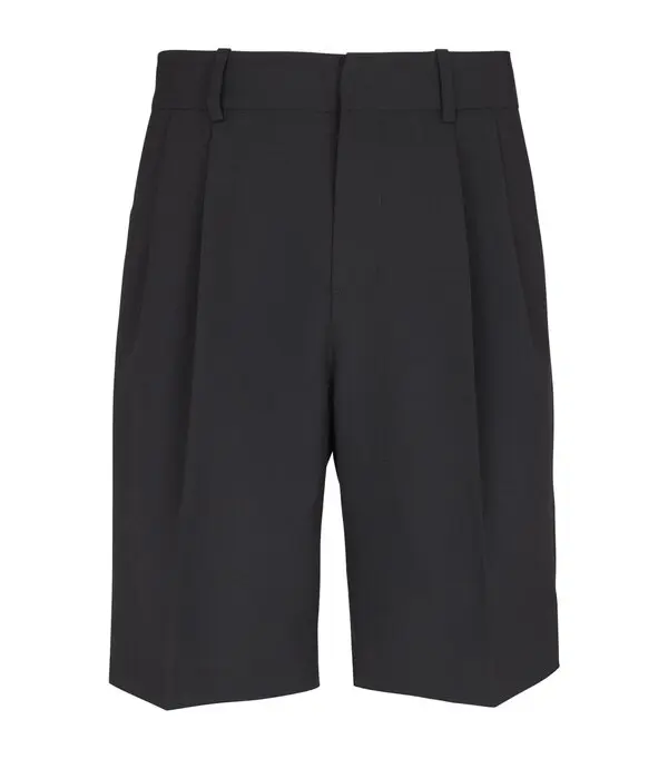 Balmain Virgin Wool Pleated Shorts