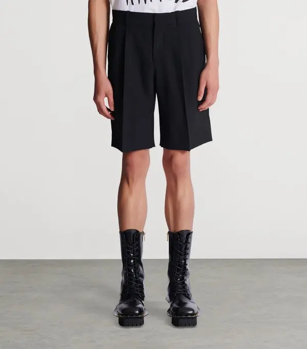 Balmain Virgin Wool Pleated Shorts