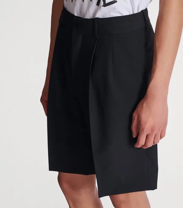 Balmain Virgin Wool Pleated Shorts