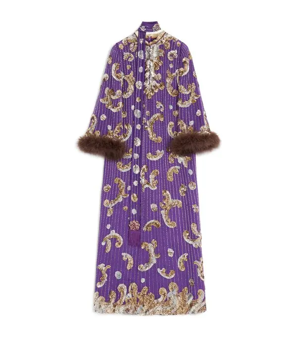 Valentino Garavani Embellished Silk Dress