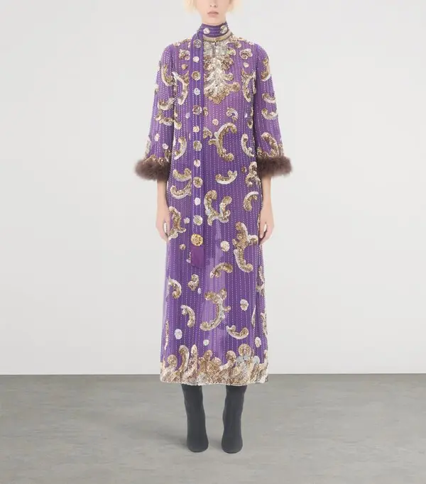 Valentino Garavani Embellished Silk Dress