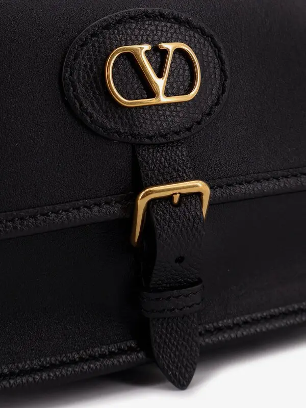 Valentino Garavani Leather Shoulder Bag - Black