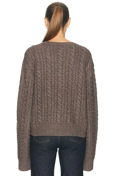EAVES Laci Cable Crewneck Knit - Hickory