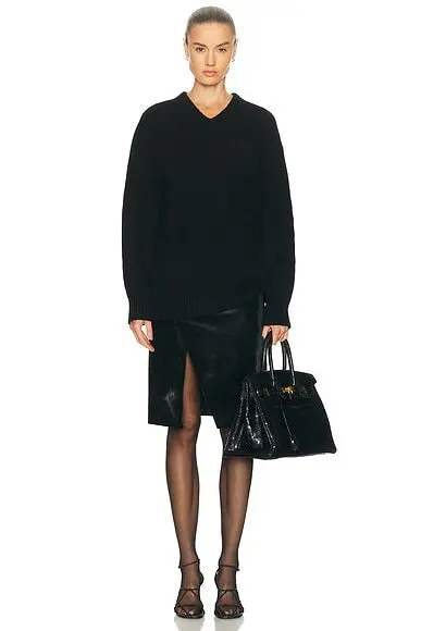 EAVES Zelia V-neck Sweater - Black