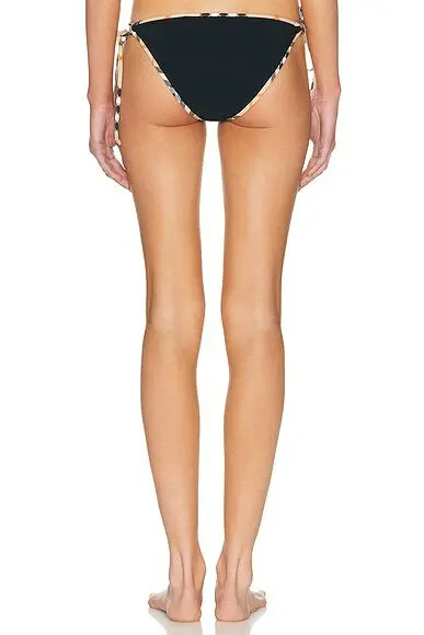 Burberry Starla Bikini Bottom With Signature Pattern Trim - Black