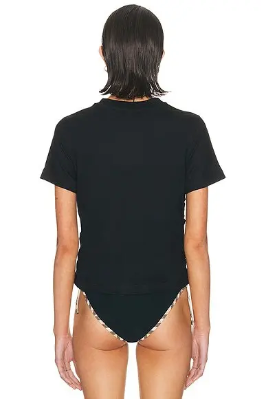 Burberry Short Sleeve T-shirt With Side Buckle Detail - Black