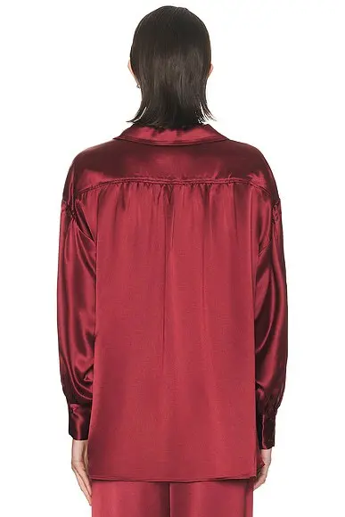 BY MALENE BIRGER Leonora Satin Blouse - Cabernet