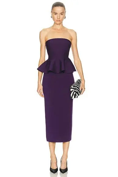 HIGH SPORT Peplum Knit Top - Grape