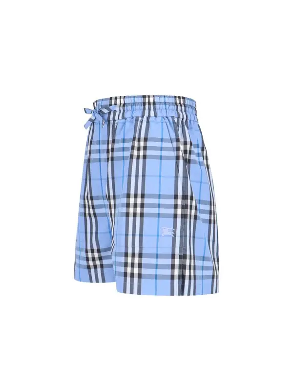 Burberry Check Shorts - Blue