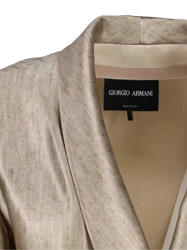 Giorgio Armani Double-breasted Silk Blazer - Gray