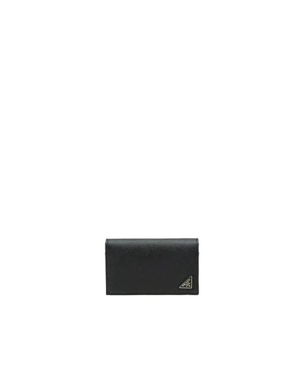Prada Saffiano Leather Card Holder - Black