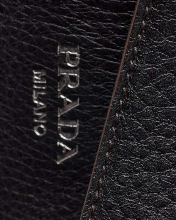 Prada Aimèe Large Leather Shoulder Bag - Black