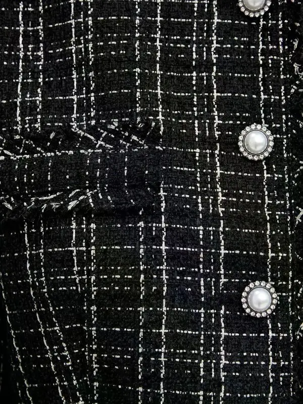Guess Tweed Jacket With Pearl Buttons