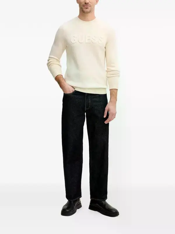 Guess Embossed Logo Sweater - Neutrals