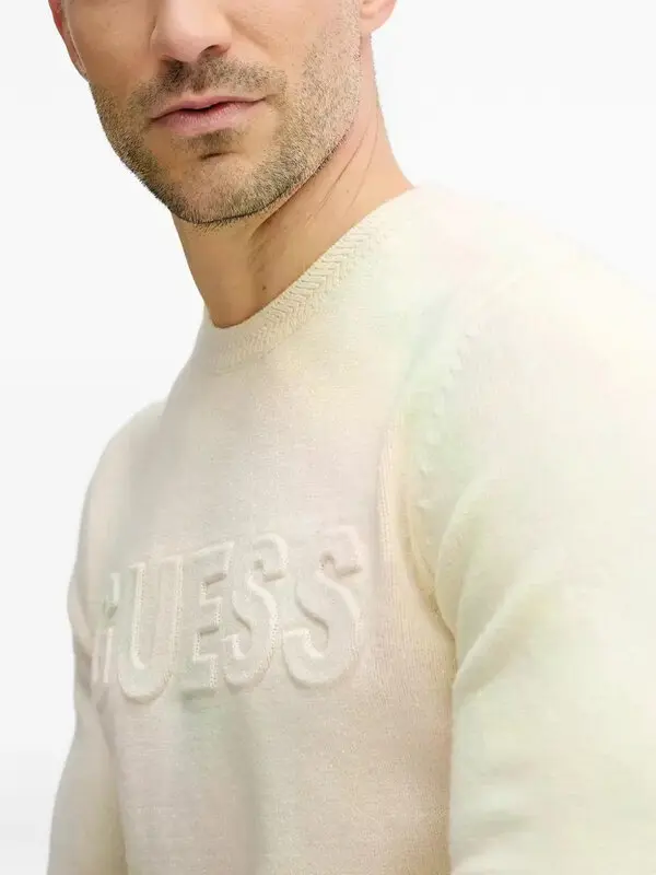 Guess Embossed Logo Sweater - Neutrals