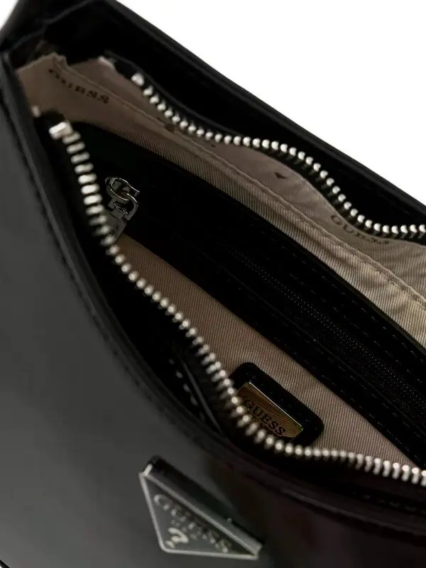 Guess Logo-plaque Shoulder Bag - Black