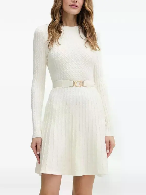 Guess Cable-knit Belted Mini Dress