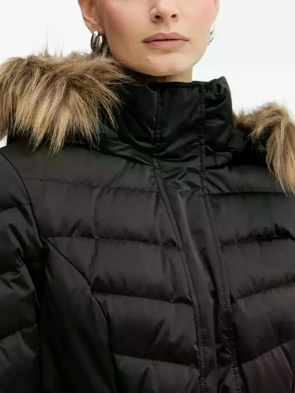 Guess Faux-fur Trimmed Hooded Padded Coat