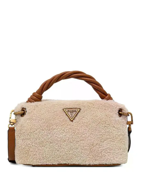 Guess Fuzzy Twisted Tote Bag - Neutrals