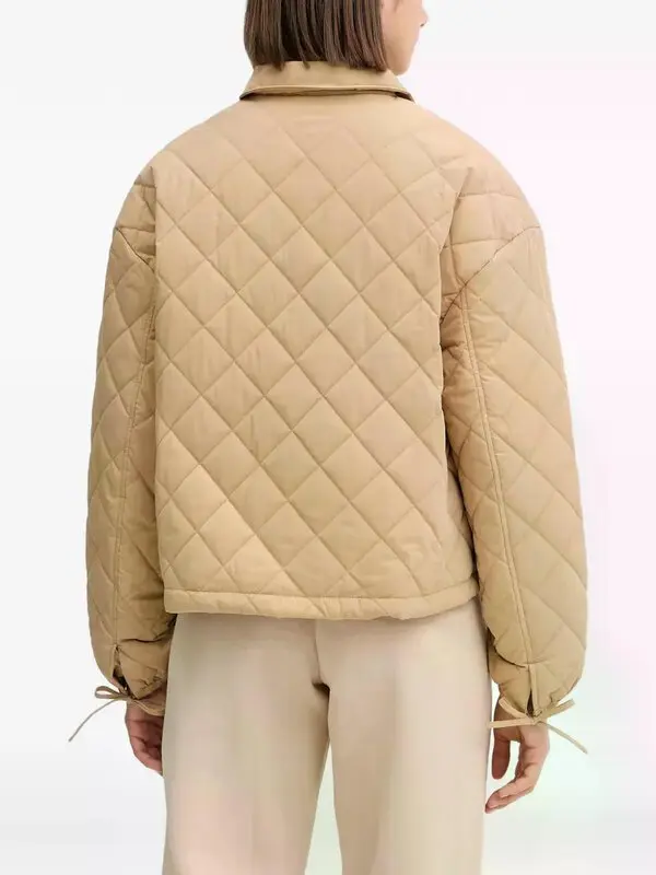 Guess Quilted Collared Jacket - Neutrals