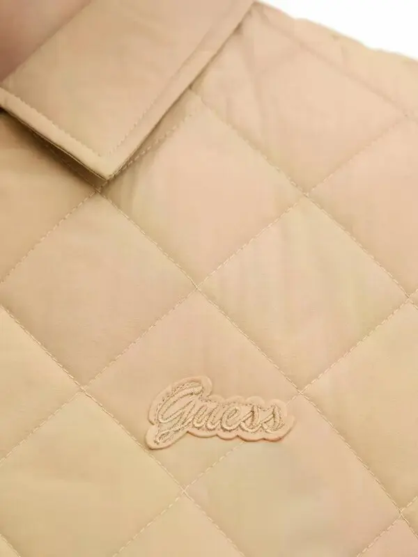 Guess Quilted Collared Jacket - Neutrals