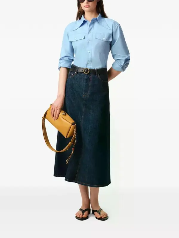 AMI Paris Fitted Cotton Poplin Shirt With Sharp Collar