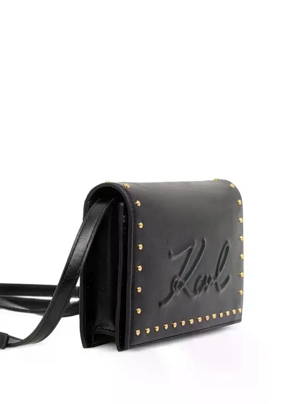 Karl Lagerfeld Embossed Studded Wallet On Strap