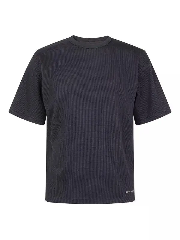 SNOW PEAK Embroidered Ribbed T-shirt - Black